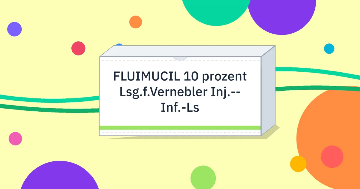 Symbolbild: Packung mit der Aufschrift FLUIMUCIL 10 prozent Lsg.f.Vernebler Inj.--Inf.-Ls (PZN 16517366) – Verfügbarkeit und Bezug in Apotheken in Frankfurt am Main