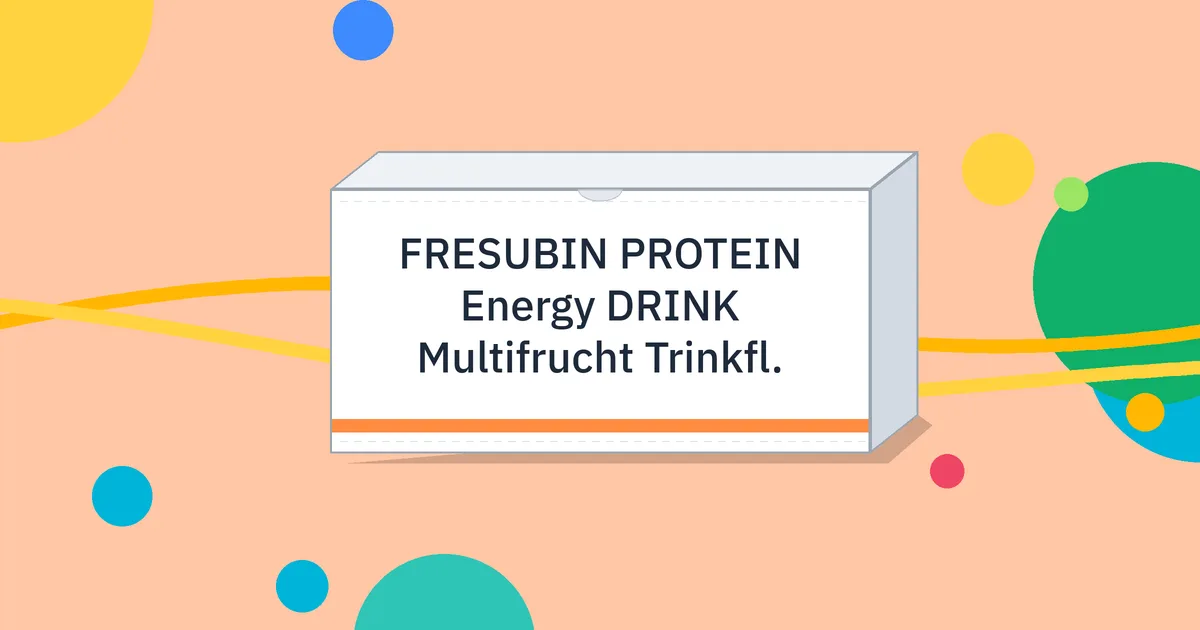 Symbolbild: Packung mit der Aufschrift FRESUBIN PROTEIN Energy DRINK Multifrucht Trinkfl. (PZN 02914069) – Verfügbarkeit und Bezug in Apotheken in Frankfurt am Main