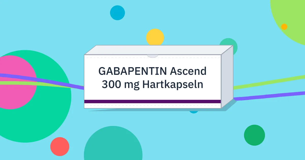 Symbolbild: Packung mit der Aufschrift GABAPENTIN Ascend 300 mg Hartkapseln (PZN 18325412) – Verfügbarkeit und Bezug in Apotheken in Frankfurt am Main