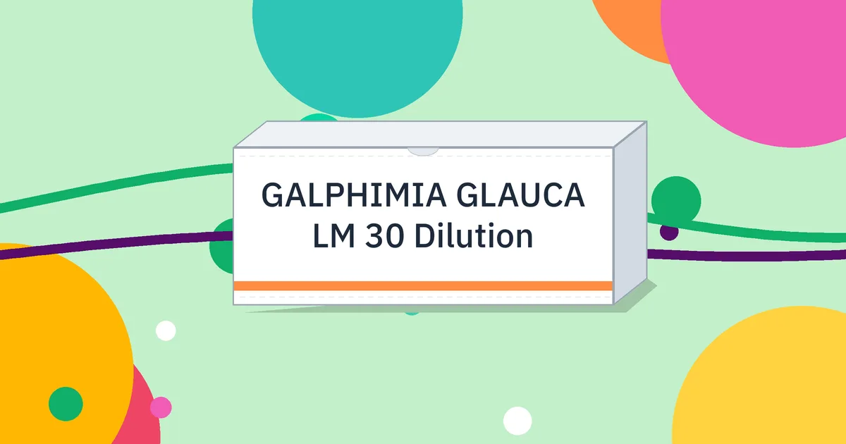 Symbolbild: Packung mit der Aufschrift GALPHIMIA GLAUCA LM 30 Dilution (PZN 12875525) – Verfügbarkeit und Bezug in Apotheken in Frankfurt am Main