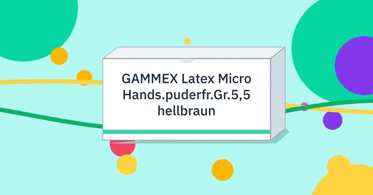 Symbolbild: Packung mit der Aufschrift GAMMEX Latex Micro Hands.puderfr.Gr.5,5 hellbraun (PZN 11298072) – Verfügbarkeit und Bezug in Apotheken in Frankfurt am Main