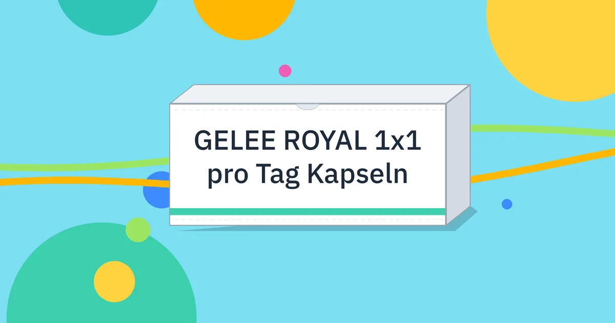 Symbolbild: Packung mit der Aufschrift GELEE ROYAL 1x1 pro Tag Kapseln (PZN 07449482) – Verfügbarkeit und Bezug in Apotheken in Frankfurt am Main