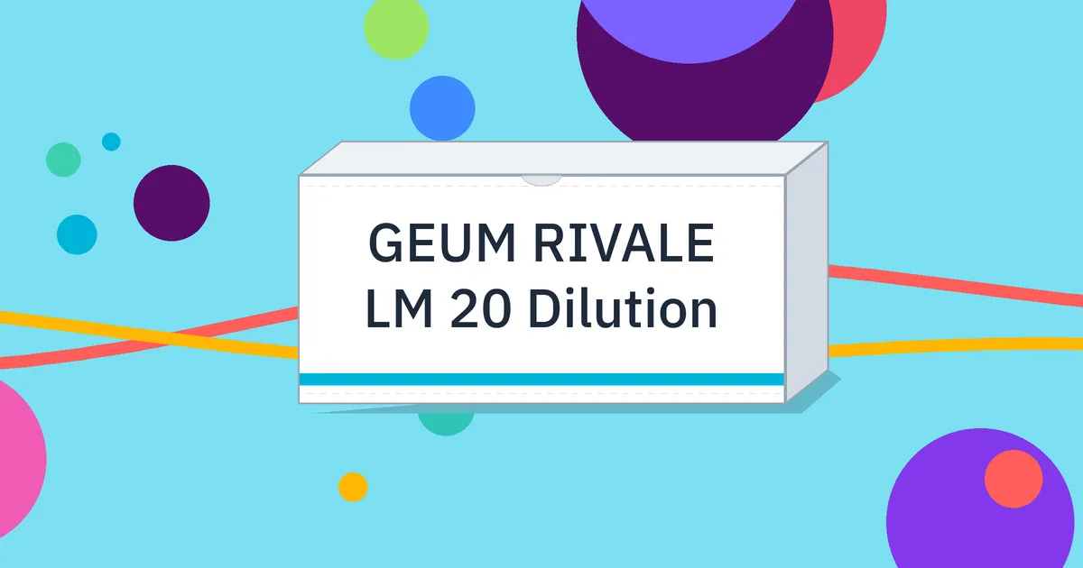 Symbolbild: Packung mit der Aufschrift GEUM RIVALE LM 20 Dilution (PZN 13542903) – Verfügbarkeit und Bezug in Apotheken in Frankfurt am Main