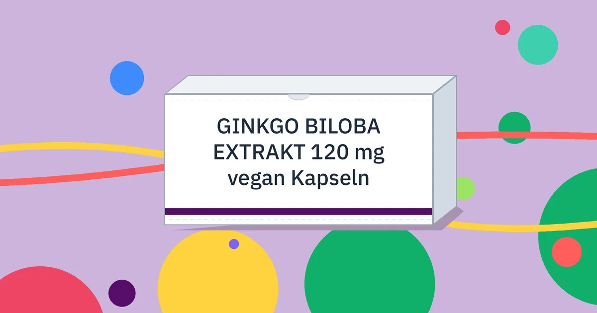 Symbolbild: Packung mit der Aufschrift GINKGO BILOBA EXTRAKT 120 mg vegan Kapseln (PZN 19145072) – Verfügbarkeit und Bezug in Apotheken in Frankfurt am Main