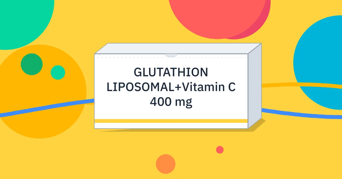 Symbolbild: Packung mit der Aufschrift GLUTATHION LIPOSOMAL+Vitamin C 400 mg (PZN 17849478) – Verfügbarkeit und Bezug in Apotheken in Frankfurt am Main