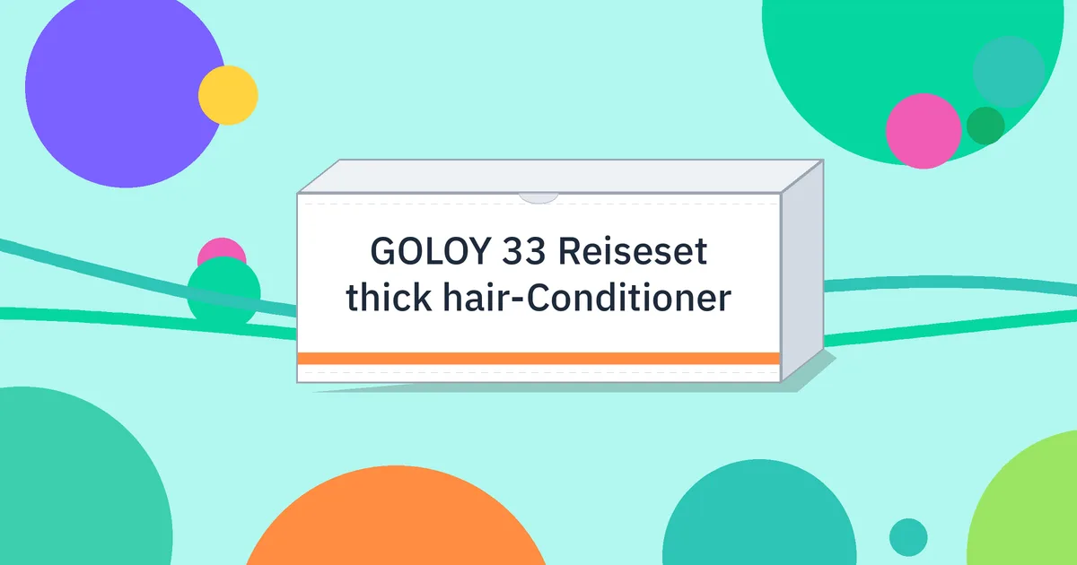 Symbolbild: Packung mit der Aufschrift GOLOY 33 Reiseset thick hair-Conditioner (PZN 14418654) – Verfügbarkeit und Bezug in Apotheken in Frankfurt am Main