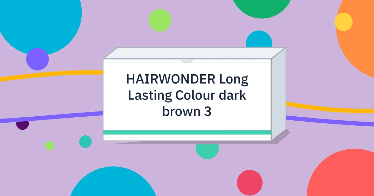 Symbolbild: Packung mit der Aufschrift HAIRWONDER Long Lasting Colour dark brown 3 (PZN 20630648) – Verfügbarkeit und Bezug in Apotheken in Frankfurt am Main