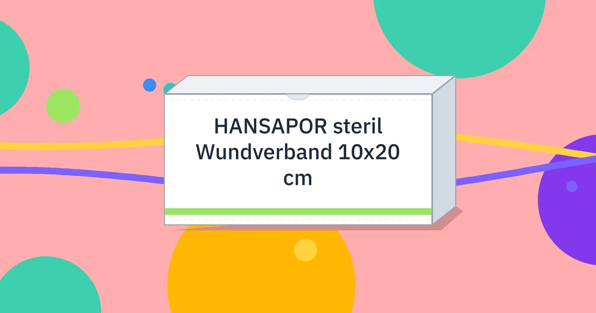 Symbolbild: Packung mit der Aufschrift HANSAPOR steril Wundverband 10x20 cm (PZN 09488641) – Verfügbarkeit und Bezug in Apotheken in Frankfurt am Main