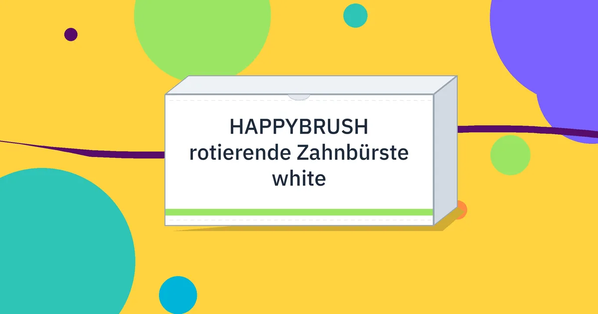 Symbolbild: Packung mit der Aufschrift HAPPYBRUSH rotierende Zahnbürste white (PZN 14215744) – Verfügbarkeit und Bezug in Apotheken in Frankfurt am Main