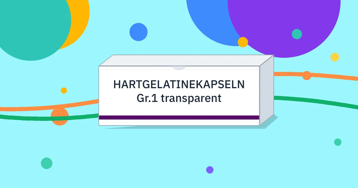 Symbolbild: Packung mit der Aufschrift HARTGELATINEKAPSELN Gr.1 transparent (PZN 18770253) – Verfügbarkeit und Bezug in Apotheken in Frankfurt am Main