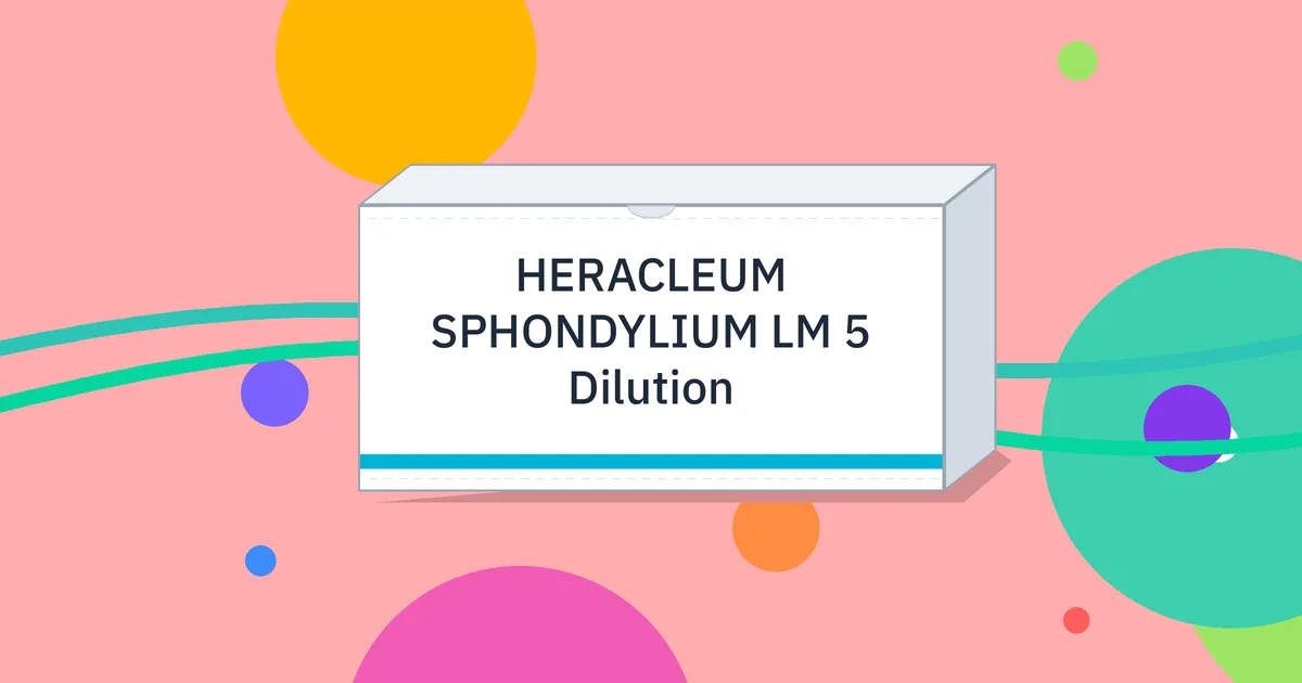 Symbolbild: Packung mit der Aufschrift HERACLEUM SPHONDYLIUM LM 5 Dilution (PZN 13552474) – Verfügbarkeit und Bezug in Apotheken in Frankfurt am Main