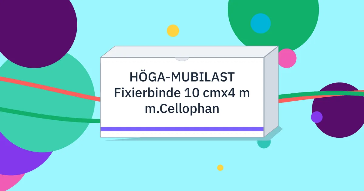 Symbolbild: Packung mit der Aufschrift HÖGA-MUBILAST Fixierbinde 10 cmx4 m m.Cellophan (PZN 04401523) – Verfügbarkeit und Bezug in Apotheken in Frankfurt am Main