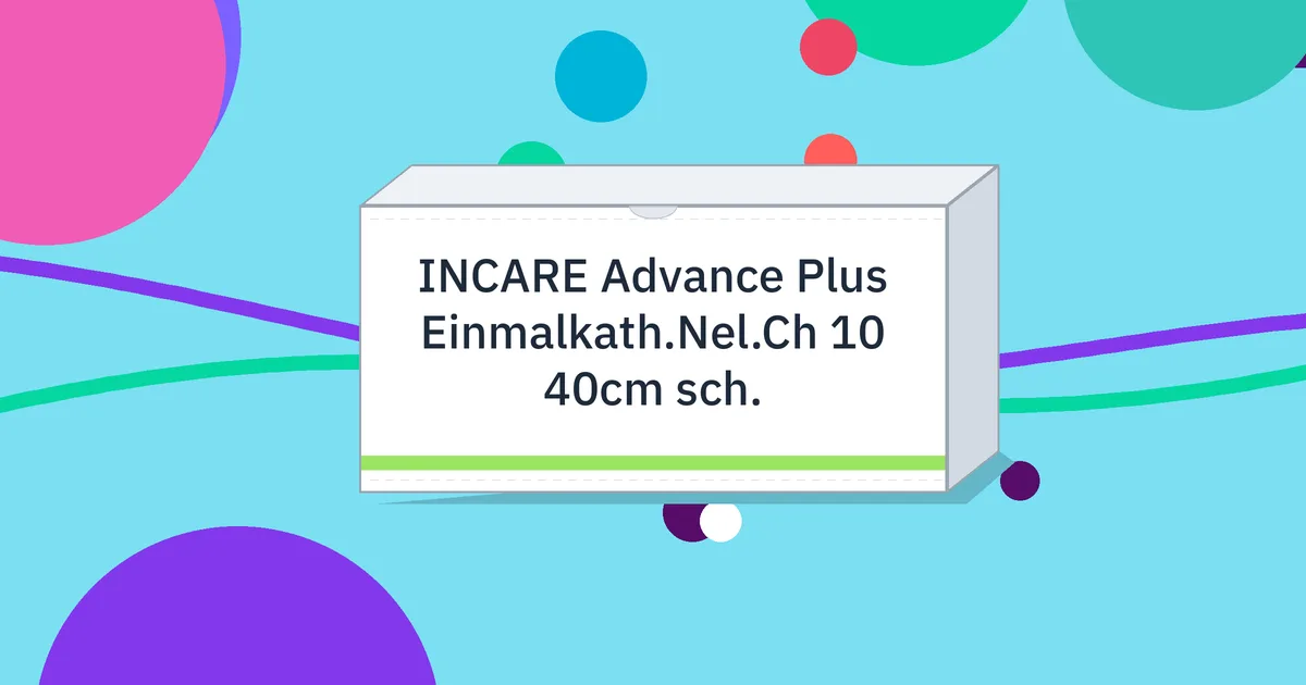 Symbolbild: Packung mit der Aufschrift INCARE Advance Plus Einmalkath.Nel.Ch 10 40cm sch. (PZN 02258926) – Verfügbarkeit und Bezug in Apotheken in Frankfurt am Main