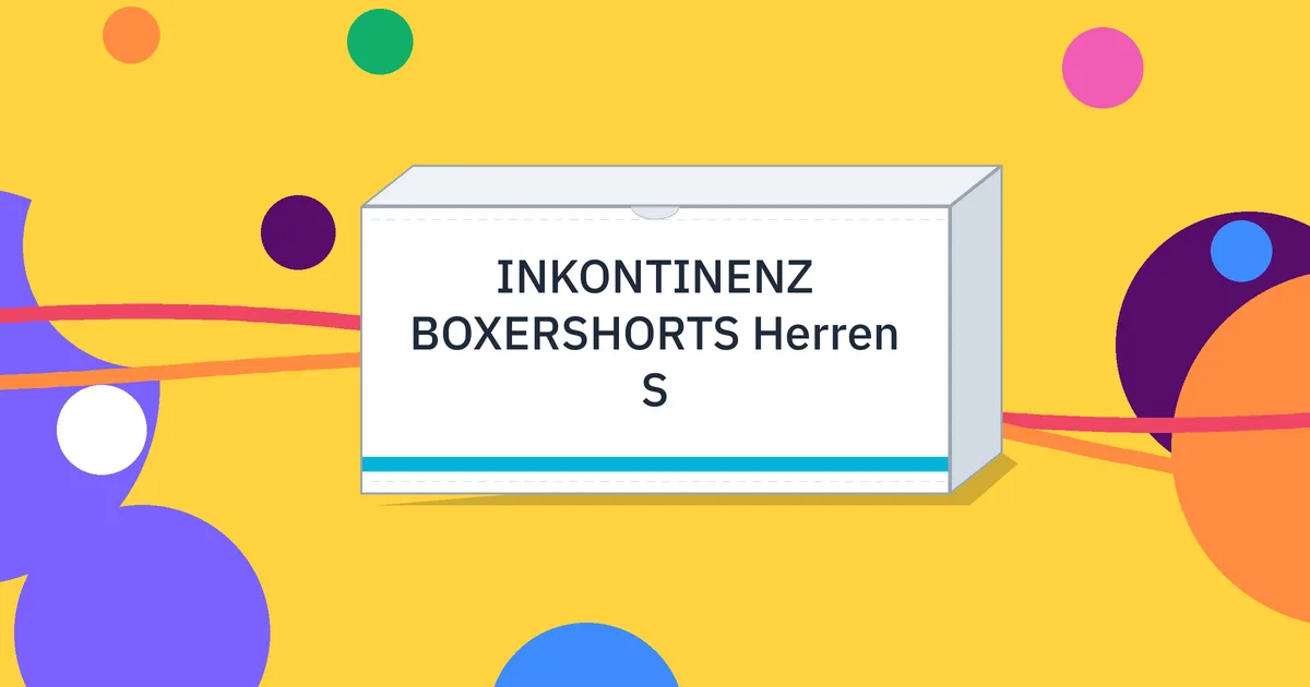 Symbolbild: Packung mit der Aufschrift INKONTINENZ BOXERSHORTS Herren S (PZN 09282879) – Verfügbarkeit und Bezug in Apotheken in Frankfurt am Main