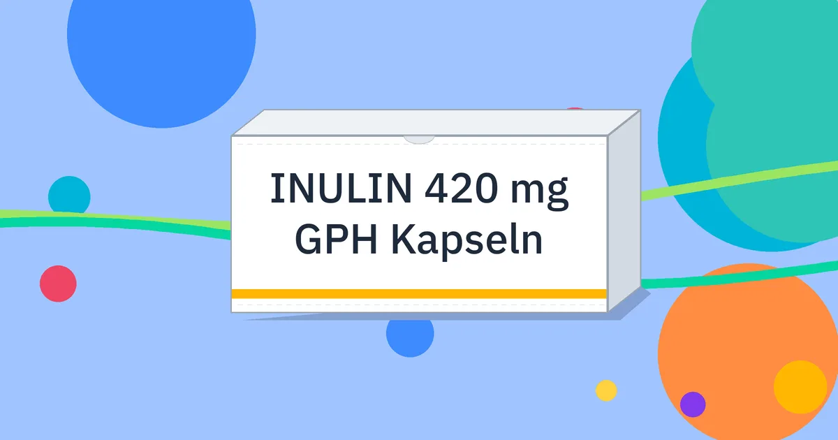 Symbolbild: Packung mit der Aufschrift INULIN 420 mg GPH Kapseln (PZN 07603486) – Verfügbarkeit und Bezug in Apotheken in Frankfurt am Main