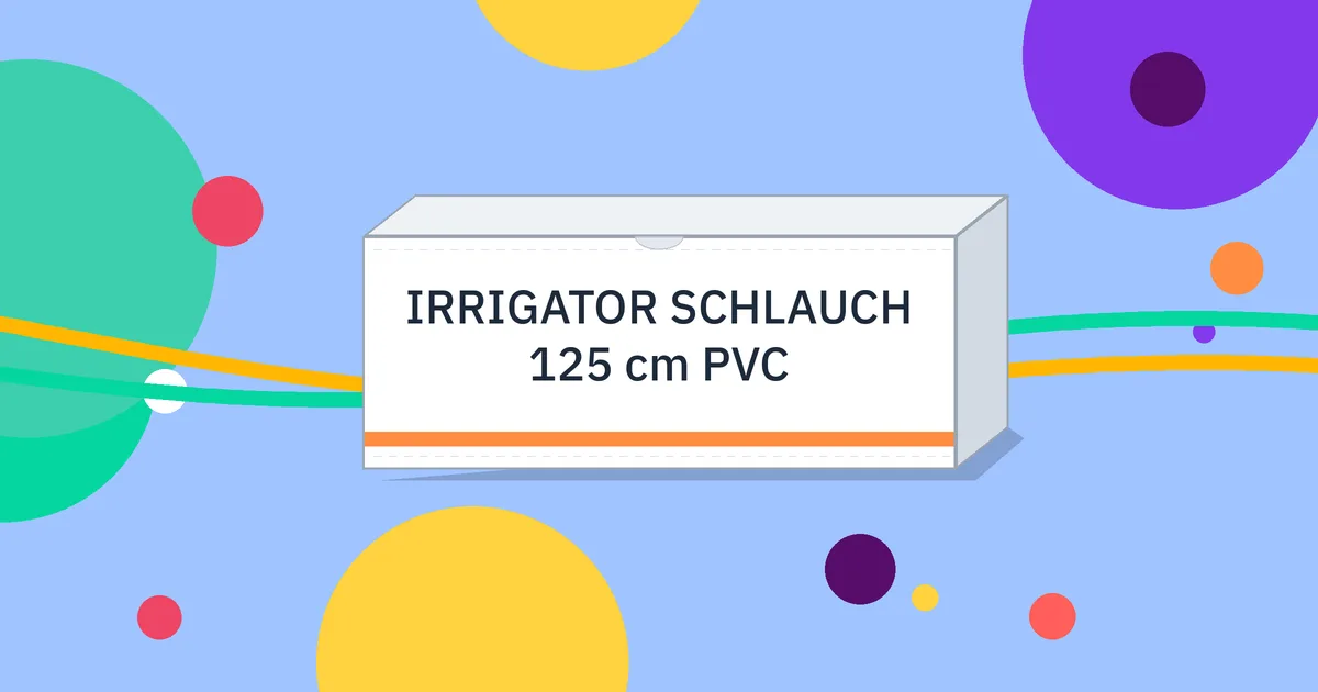 Symbolbild: Packung mit der Aufschrift IRRIGATOR SCHLAUCH 125 cm PVC (PZN 00173025) – Verfügbarkeit und Bezug in Apotheken in Frankfurt am Main