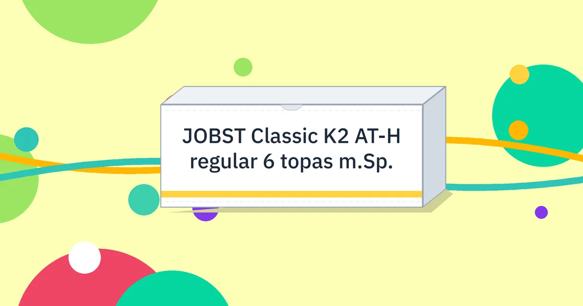 Symbolbild: Packung mit der Aufschrift JOBST Classic K2 AT-H regular 6 topas m.Sp. (PZN 13068927) – Verfügbarkeit und Bezug in Apotheken in Frankfurt am Main