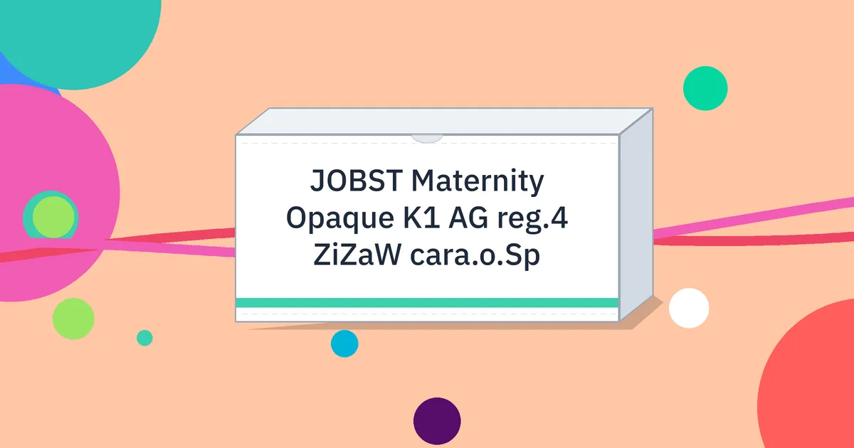 Symbolbild: Packung mit der Aufschrift JOBST Maternity Opaque K1 AG reg.4 ZiZaW cara.o.Sp (PZN 15850075) – Verfügbarkeit und Bezug in Apotheken in Frankfurt am Main
