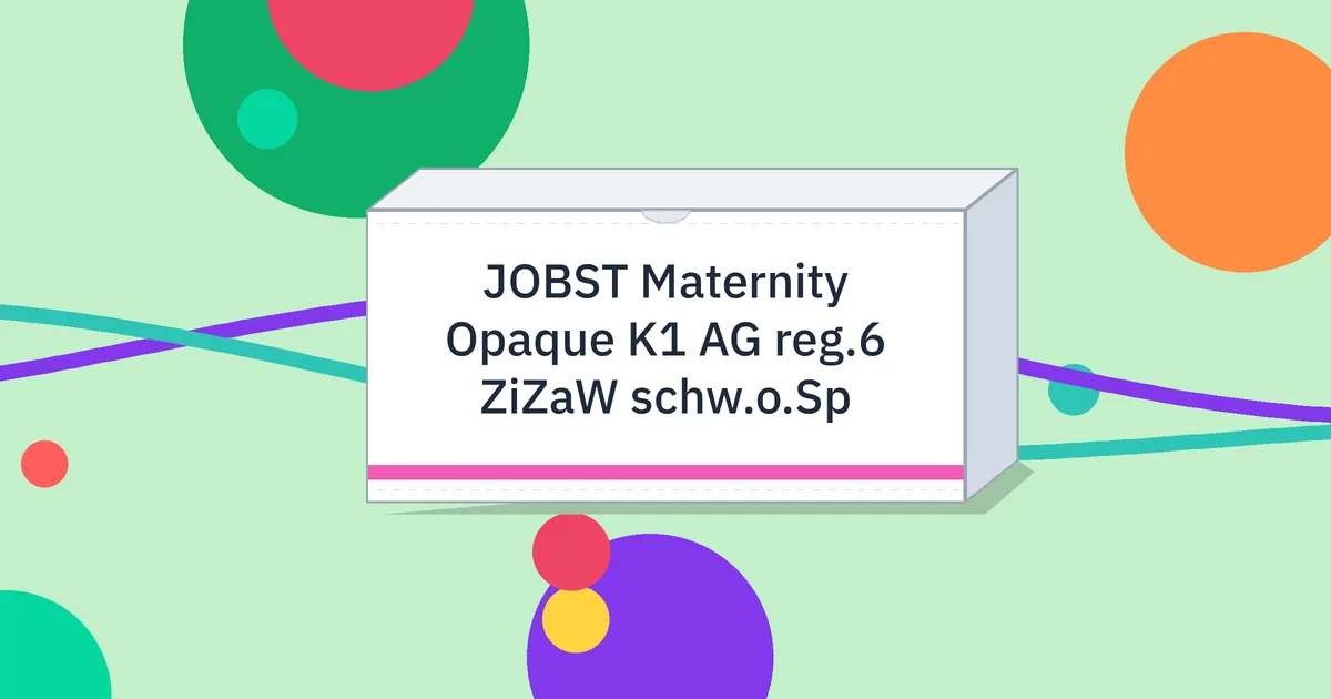 Symbolbild: Packung mit der Aufschrift JOBST Maternity Opaque K1 AG reg.6 ZiZaW schw.o.Sp (PZN 15852418) – Verfügbarkeit und Bezug in Apotheken in Frankfurt am Main