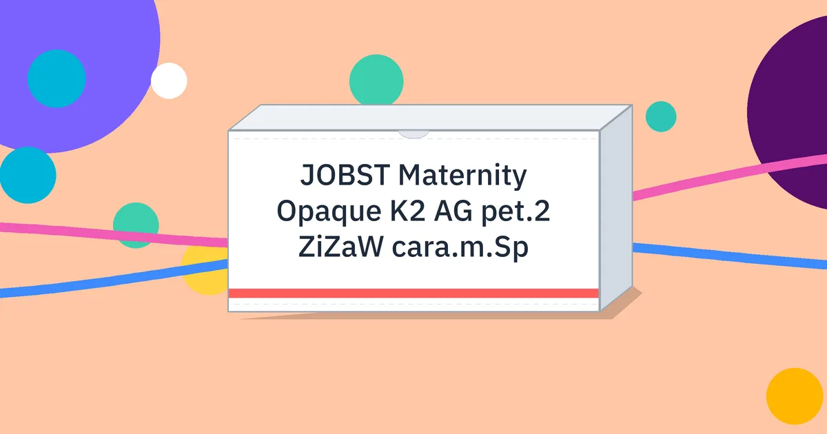 Symbolbild: Packung mit der Aufschrift JOBST Maternity Opaque K2 AG pet.2 ZiZaW cara.m.Sp (PZN 15851560) – Verfügbarkeit und Bezug in Apotheken in Frankfurt am Main