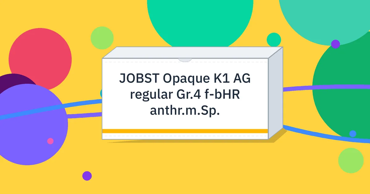 Symbolbild: Packung mit der Aufschrift JOBST Opaque K1 AG regular Gr.4 f-bHR anthr.m.Sp. (PZN 16267840) – Verfügbarkeit und Bezug in Apotheken in Frankfurt am Main