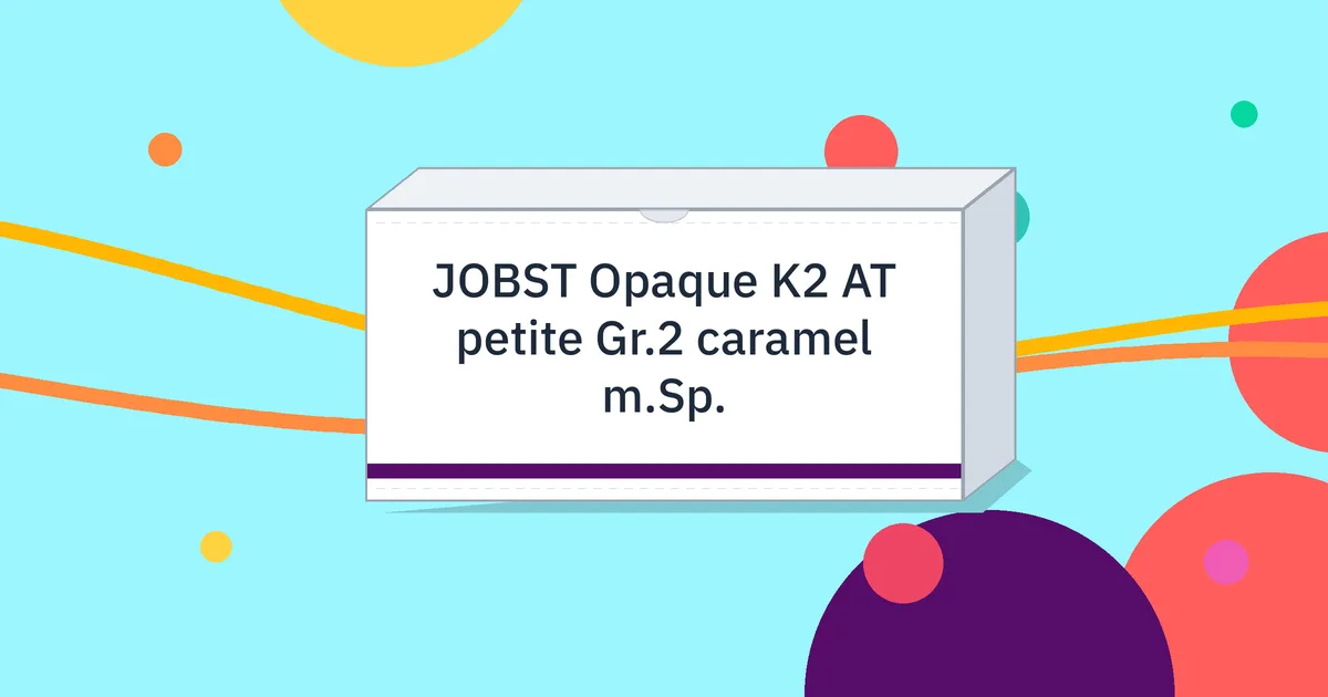Symbolbild: Packung mit der Aufschrift JOBST Opaque K2 AT petite Gr.2 caramel m.Sp. (PZN 10724325) – Verfügbarkeit und Bezug in Apotheken in Frankfurt am Main
