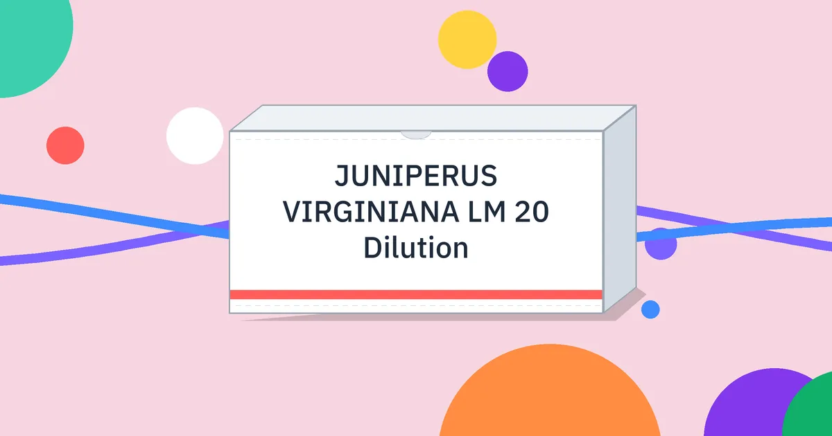 Symbolbild: Packung mit der Aufschrift JUNIPERUS VIRGINIANA LM 20 Dilution (PZN 13565212) – Verfügbarkeit und Bezug in Apotheken in Frankfurt am Main