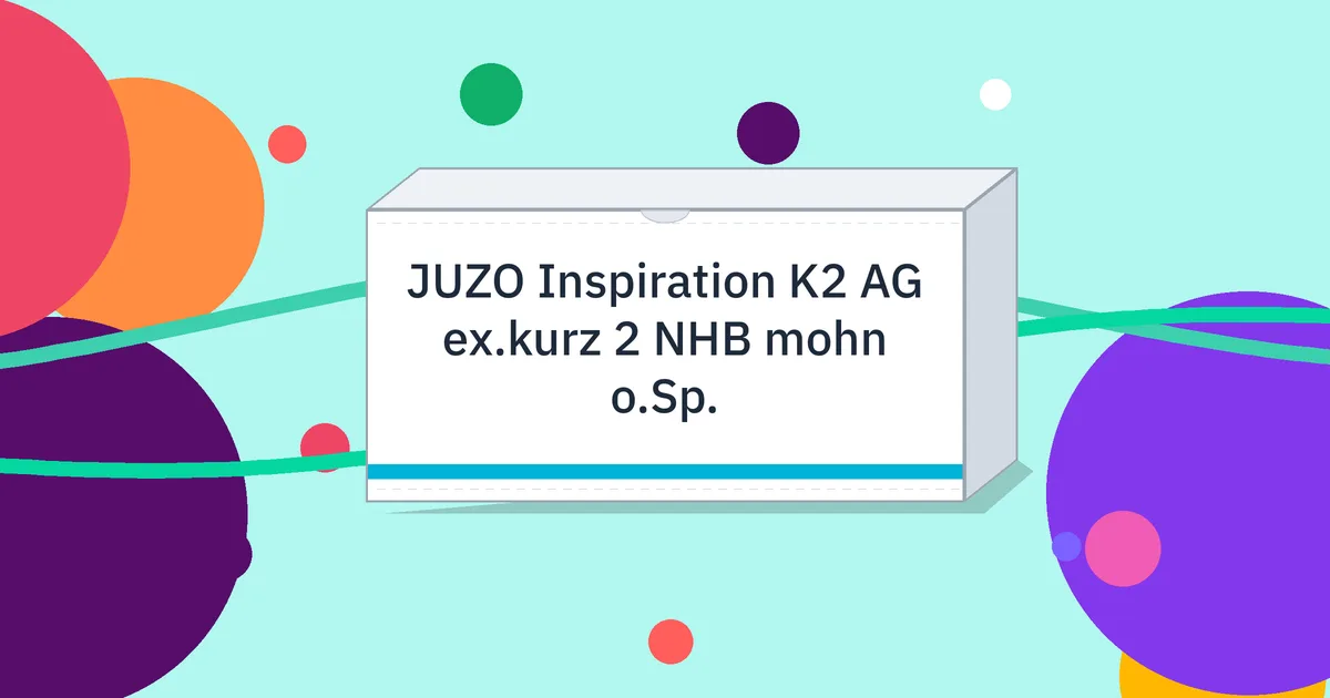 Symbolbild: Packung mit der Aufschrift JUZO Inspiration K2 AG ex.kurz 2 NHB mohn o.Sp. (PZN 14924357) – Verfügbarkeit und Bezug in Apotheken in Frankfurt am Main
