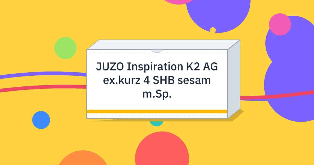 Symbolbild: Packung mit der Aufschrift JUZO Inspiration K2 AG ex.kurz 4 SHB sesam m.Sp. (PZN 14925233) – Verfügbarkeit und Bezug in Apotheken in Frankfurt am Main
