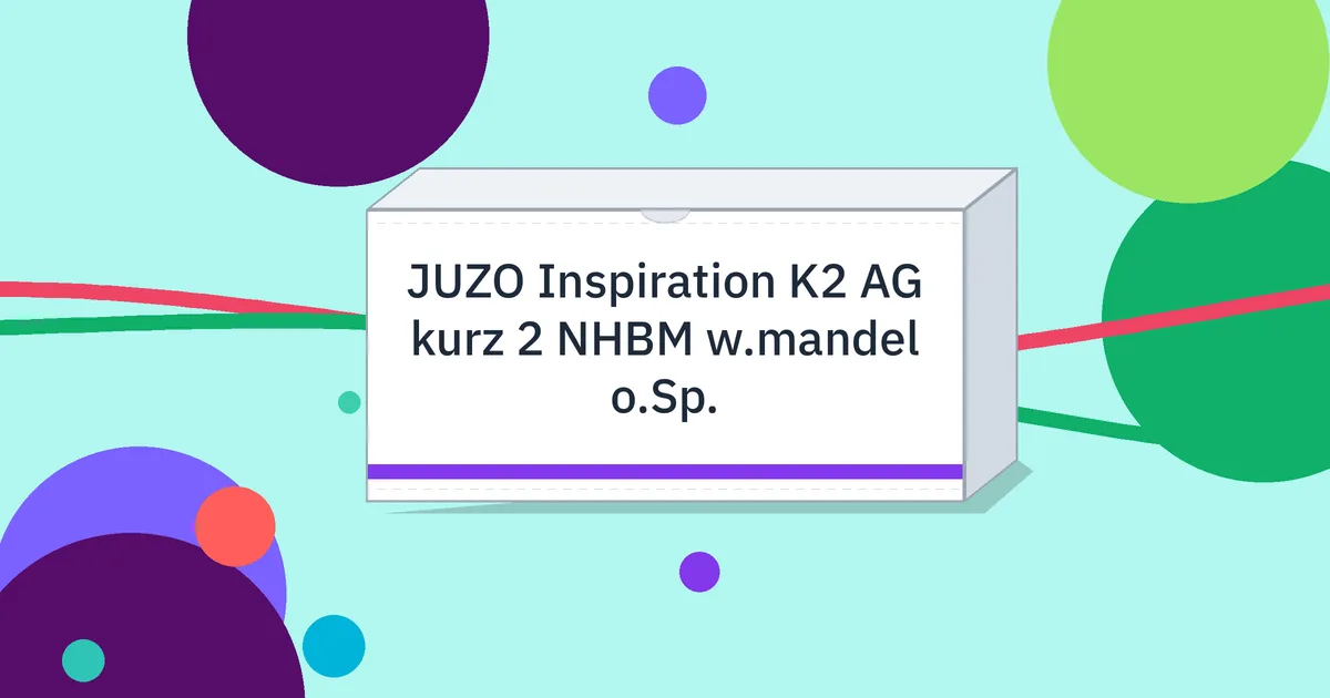 Symbolbild: Packung mit der Aufschrift JUZO Inspiration K2 AG kurz 2 NHBM w.mandel o.Sp. (PZN 14947737) – Verfügbarkeit und Bezug in Apotheken in Frankfurt am Main