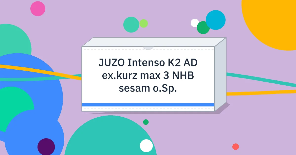 Symbolbild: Packung mit der Aufschrift JUZO Intenso K2 AD ex.kurz max 3 NHB sesam o.Sp. (PZN 18620938) – Verfügbarkeit und Bezug in Apotheken in Frankfurt am Main