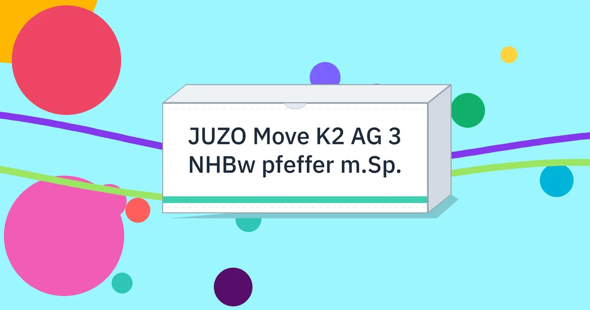 Symbolbild: Packung mit der Aufschrift JUZO Move K2 AG 3 NHBw pfeffer m.Sp. (PZN 16640747) – Verfügbarkeit und Bezug in Apotheken in Frankfurt am Main