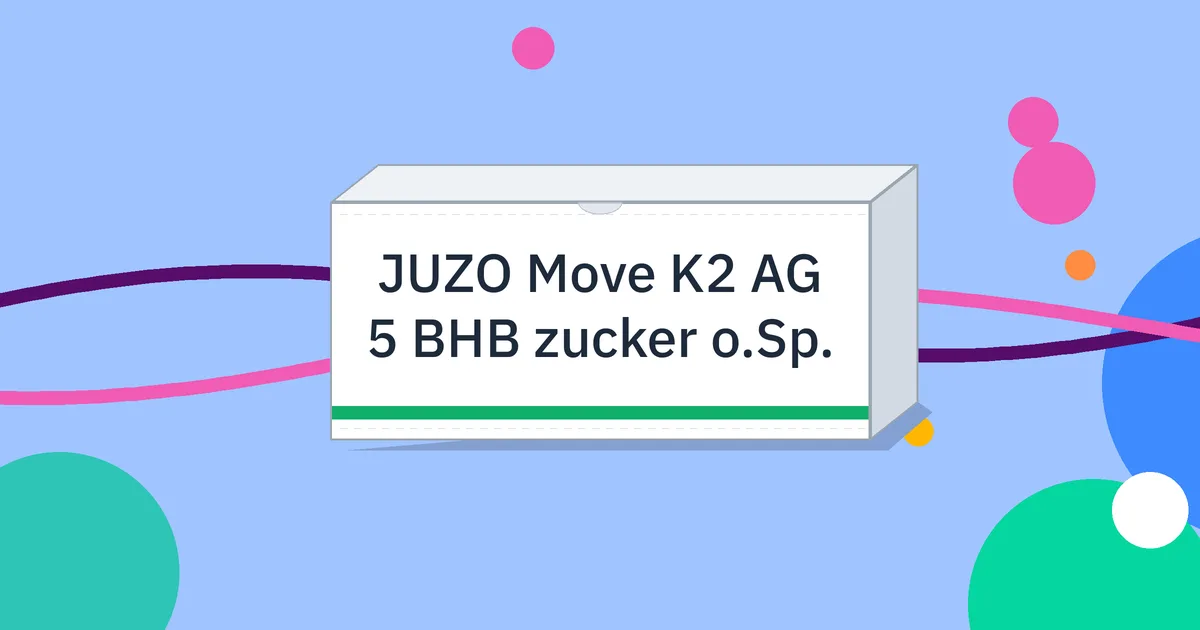 Symbolbild: Packung mit der Aufschrift JUZO Move K2 AG 5 BHB zucker o.Sp. (PZN 18526122) – Verfügbarkeit und Bezug in Apotheken in Frankfurt am Main