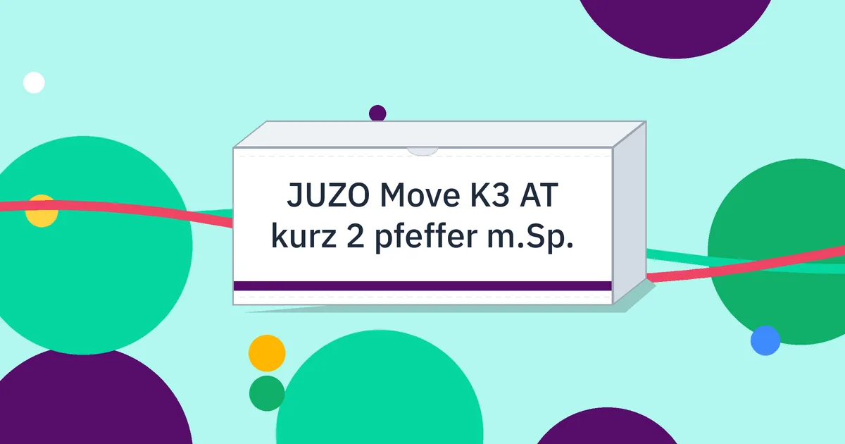 Symbolbild: Packung mit der Aufschrift JUZO Move K3 AT kurz 2 pfeffer m.Sp. (PZN 20682935) – Verfügbarkeit und Bezug in Apotheken in Frankfurt am Main