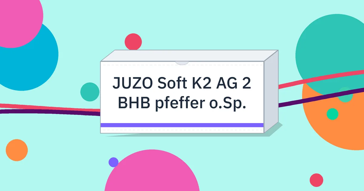 Symbolbild: Packung mit der Aufschrift JUZO Soft K2 AG 2 BHB pfeffer o.Sp. (PZN 14825282) – Verfügbarkeit und Bezug in Apotheken in Frankfurt am Main