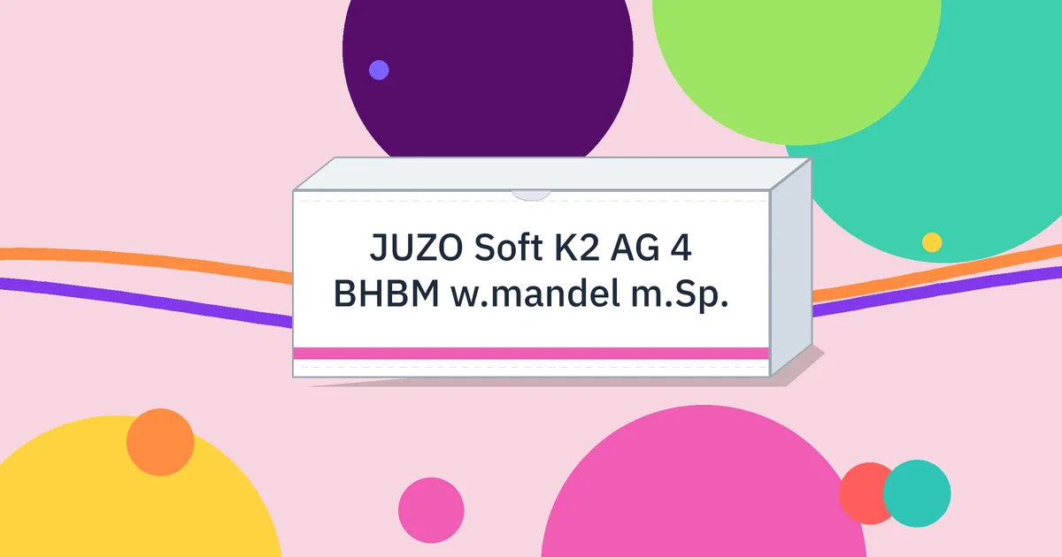 Symbolbild: Packung mit der Aufschrift JUZO Soft K2 AG 4 BHBM w.mandel m.Sp. (PZN 14867062) – Verfügbarkeit und Bezug in Apotheken in Frankfurt am Main