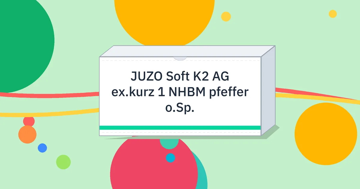 Symbolbild: Packung mit der Aufschrift JUZO Soft K2 AG ex.kurz 1 NHBM pfeffer o.Sp. (PZN 15021367) – Verfügbarkeit und Bezug in Apotheken in Frankfurt am Main