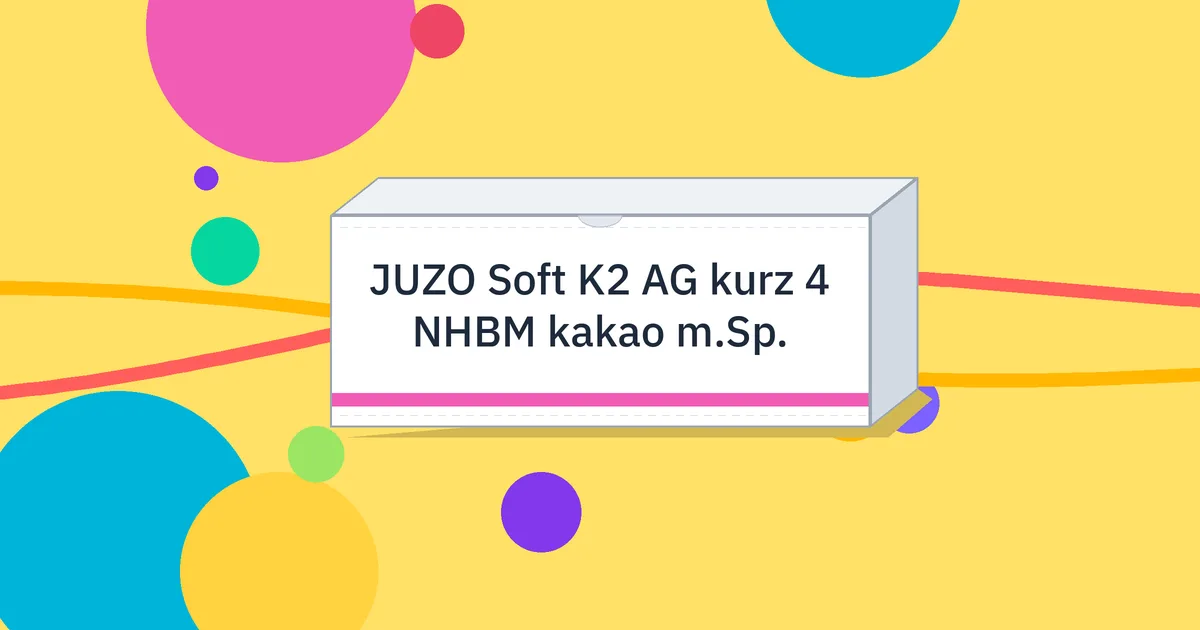 Symbolbild: Packung mit der Aufschrift JUZO Soft K2 AG kurz 4 NHBM kakao m.Sp. (PZN 15020445) – Verfügbarkeit und Bezug in Apotheken in Frankfurt am Main