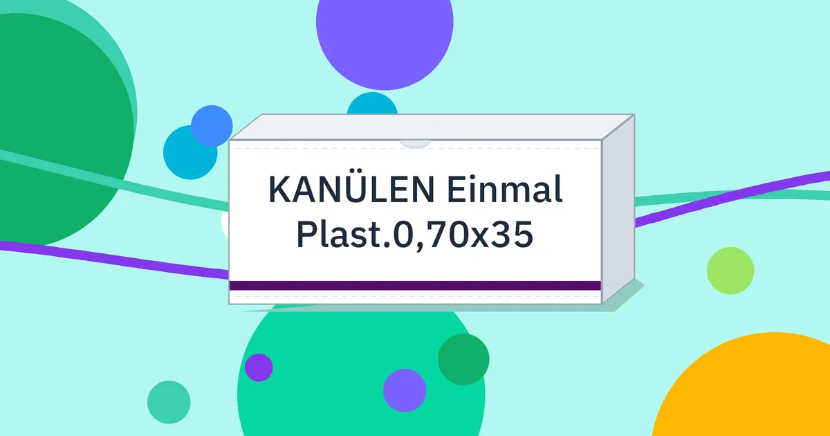 Symbolbild: Packung mit der Aufschrift KANÜLEN Einmal Plast.0,70x35 (PZN 01964332) – Verfügbarkeit und Bezug in Apotheken in Frankfurt am Main