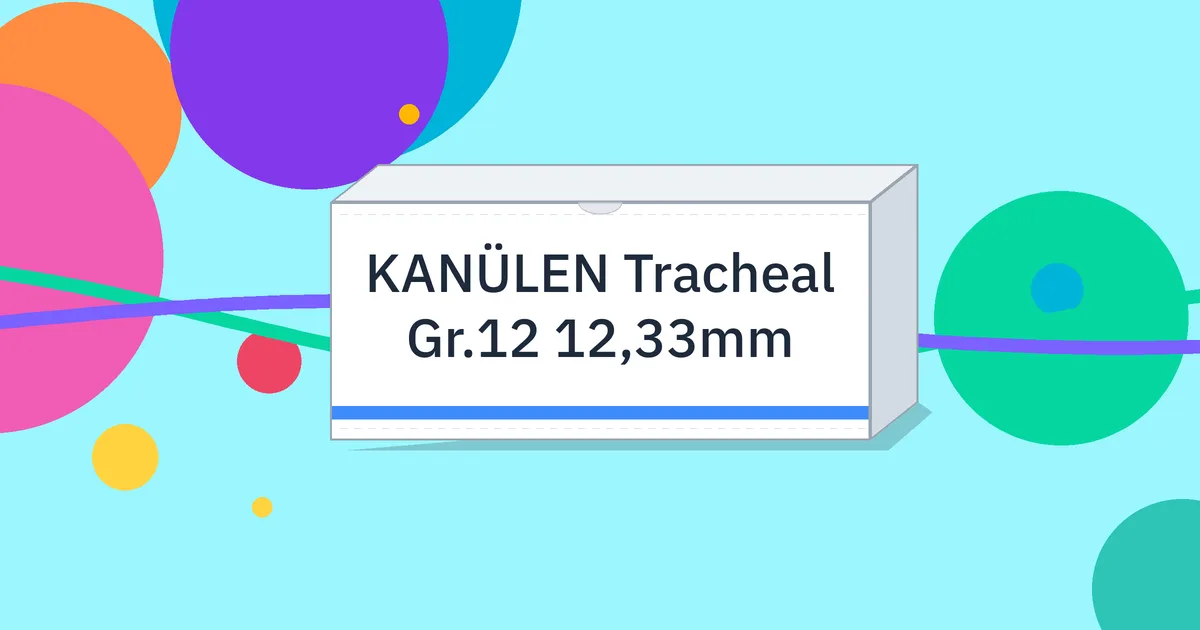 Symbolbild: Packung mit der Aufschrift KANÜLEN Tracheal Gr.12 12,33mm (PZN 02441211) – Verfügbarkeit und Bezug in Apotheken in Frankfurt am Main