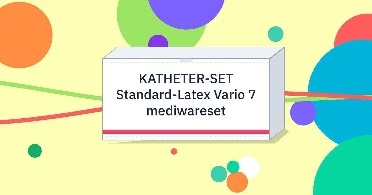 Symbolbild: Packung mit der Aufschrift KATHETER-SET Standard-Latex Vario 7 mediwareset (PZN 19556102) – Verfügbarkeit und Bezug in Apotheken in Frankfurt am Main