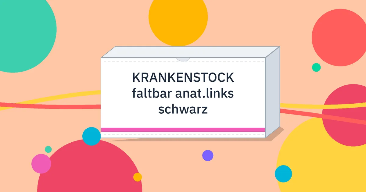 Symbolbild: Packung mit der Aufschrift KRANKENSTOCK faltbar anat.links schwarz (PZN 03053103) – Verfügbarkeit und Bezug in Apotheken in Frankfurt am Main