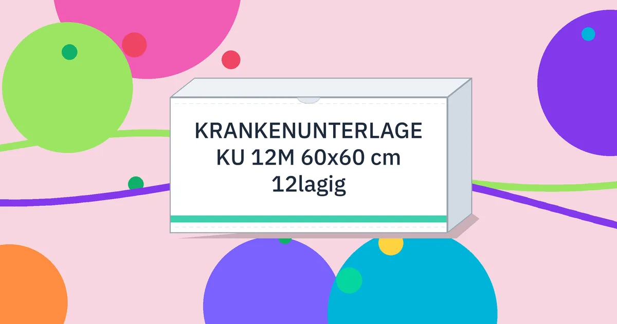 Symbolbild: Packung mit der Aufschrift KRANKENUNTERLAGE KU 12M 60x60 cm 12lagig (PZN 04239040) – Verfügbarkeit und Bezug in Apotheken in Frankfurt am Main
