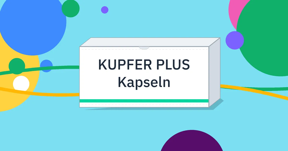 Symbolbild: Packung mit der Aufschrift KUPFER PLUS Kapseln (PZN 17304454) – Verfügbarkeit und Bezug in Apotheken in Frankfurt am Main