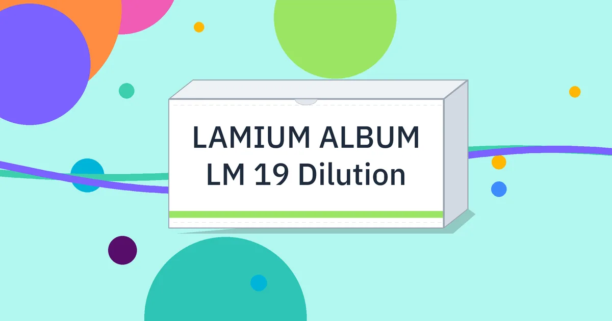 Symbolbild: Packung mit der Aufschrift LAMIUM ALBUM LM 19 Dilution (PZN 13521841) – Verfügbarkeit und Bezug in Apotheken in Frankfurt am Main