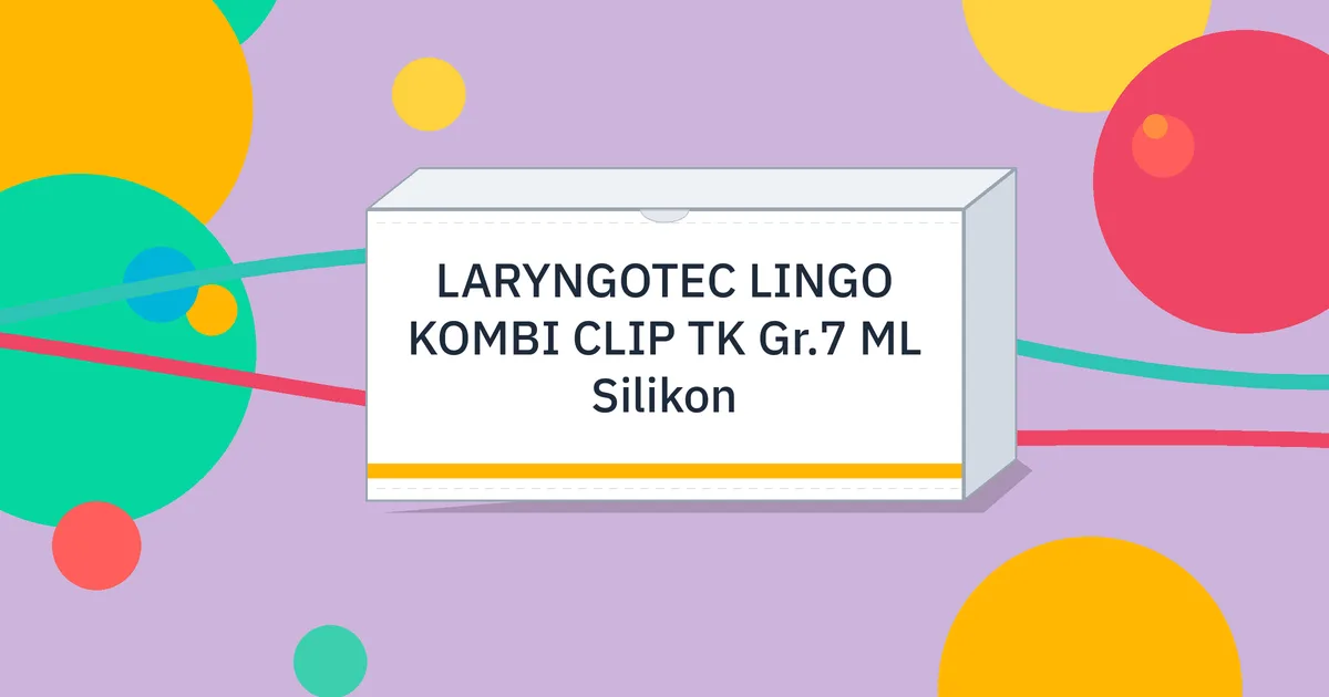 Symbolbild: Packung mit der Aufschrift LARYNGOTEC LINGO KOMBI CLIP TK Gr.7 ML Silikon (PZN 08434471) – Verfügbarkeit und Bezug in Apotheken in Frankfurt am Main