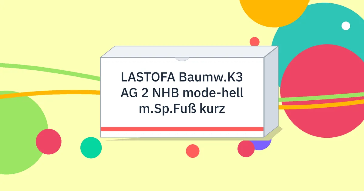 Symbolbild: Packung mit der Aufschrift LASTOFA Baumw.K3 AG 2 NHB mode-hell m.Sp.Fuß kurz (PZN 01954463) – Verfügbarkeit und Bezug in Apotheken in Frankfurt am Main