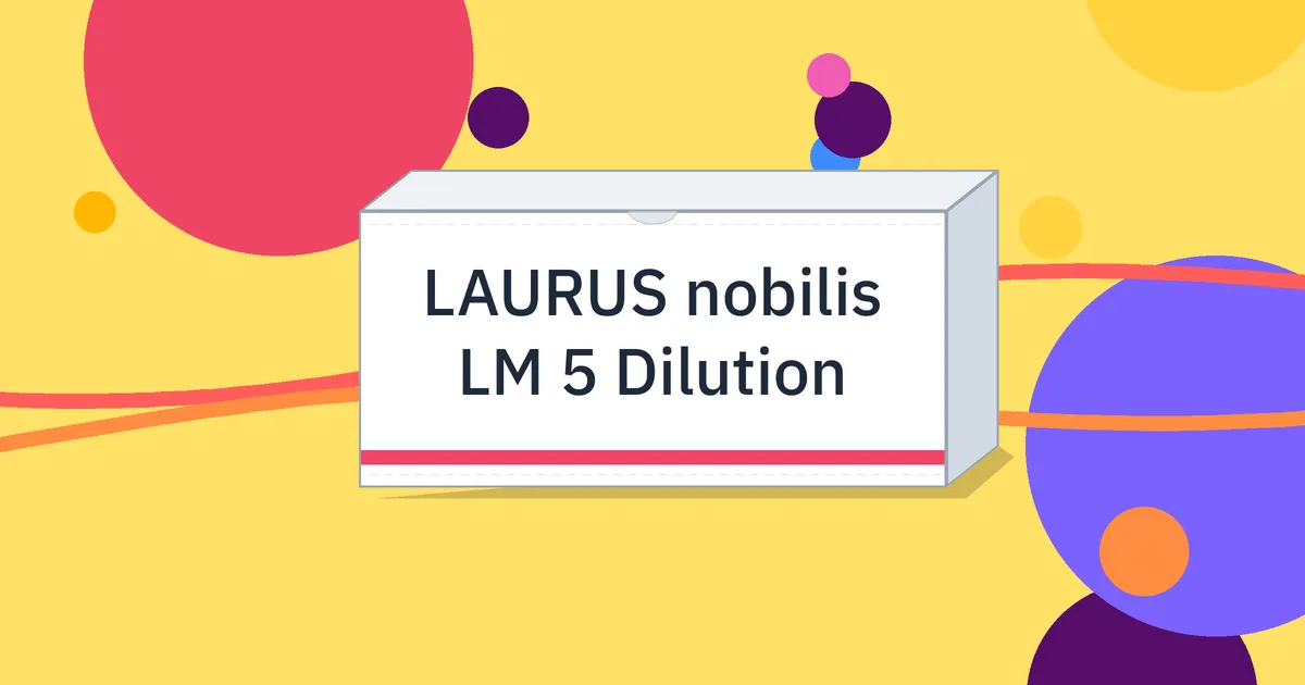 Symbolbild: Packung mit der Aufschrift LAURUS nobilis LM 5 Dilution (PZN 13524420) – Verfügbarkeit und Bezug in Apotheken in Frankfurt am Main