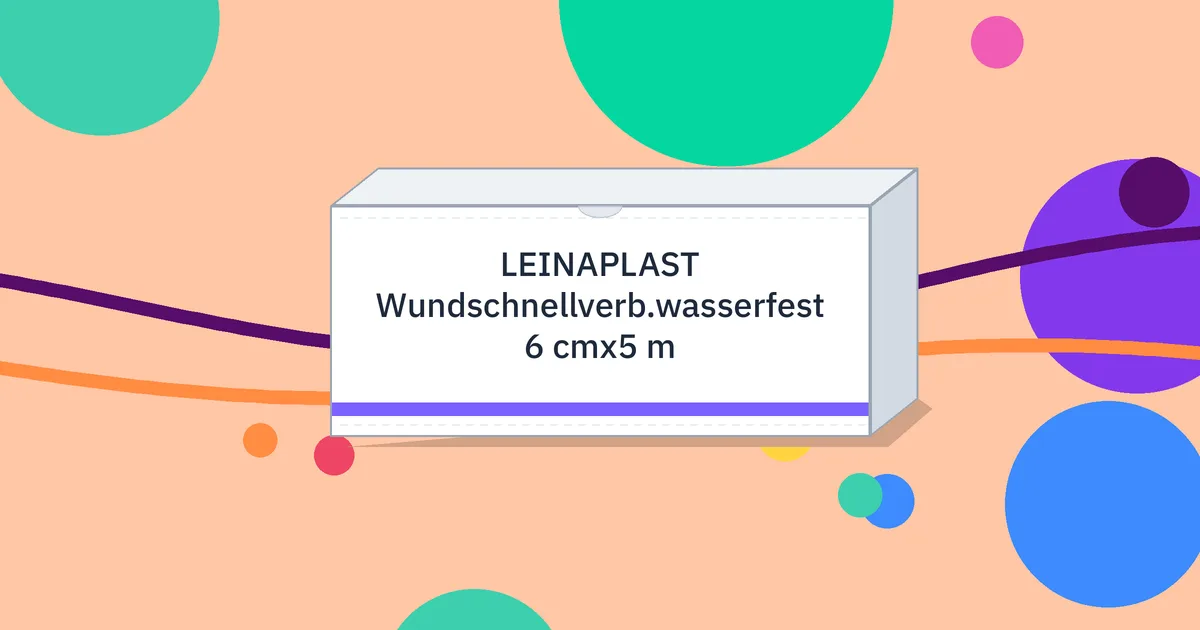 Symbolbild: Packung mit der Aufschrift LEINAPLAST Wundschnellverb.wasserfest 6 cmx5 m (PZN 00971637) – Verfügbarkeit und Bezug in Apotheken in Frankfurt am Main