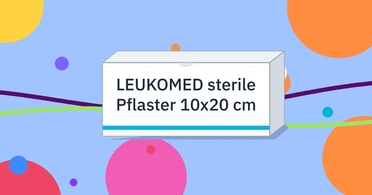 Symbolbild: Packung mit der Aufschrift LEUKOMED sterile Pflaster 10x20 cm (PZN 01050744) – Verfügbarkeit und Bezug in Apotheken in Frankfurt am Main